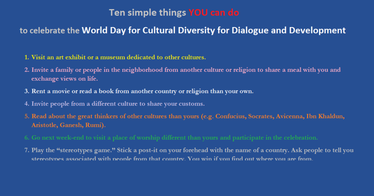 World Day for Cultural Diversity